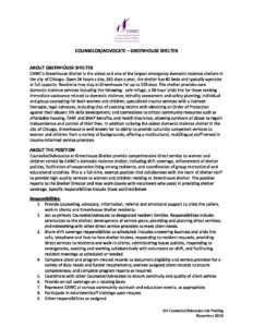 GH Counselor Advocate Job Posting - CAWC